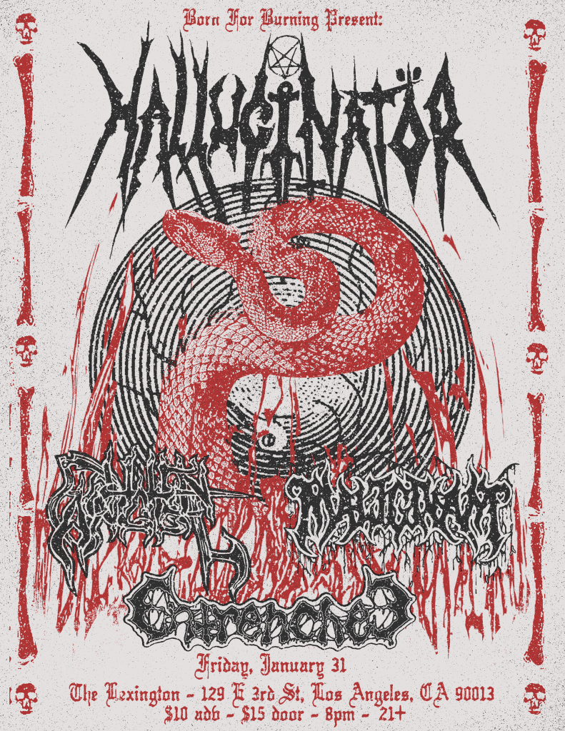 Hallucinator, Fallen Angel, Malignant, Entrenched – BORN FOR BURNING